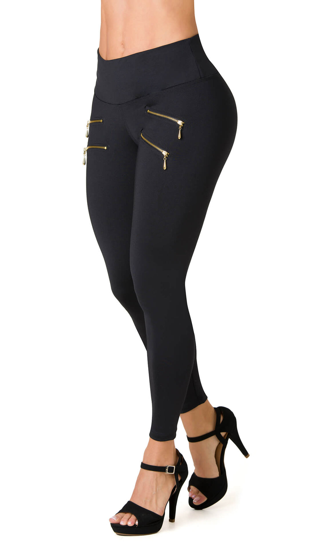 Leggings With Zippers And Internal Shaper 4L56PCP-R – Ska Studio Usa